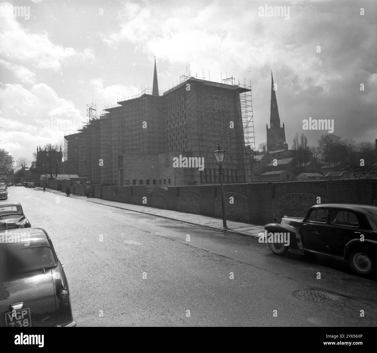 Spire on stone building Black and White Stock Photos & Images - Alamy