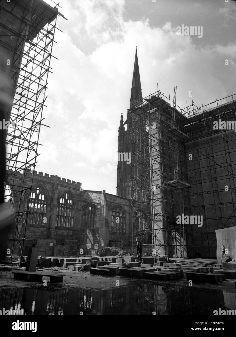 Looking through the entrance of the new Coventry Cathedral , one can ...