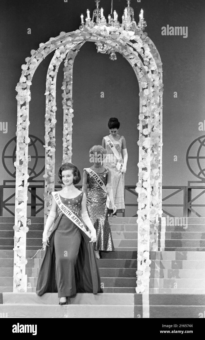 Miss South Africa , Gail Robinson walks down the runway in a bathing ...