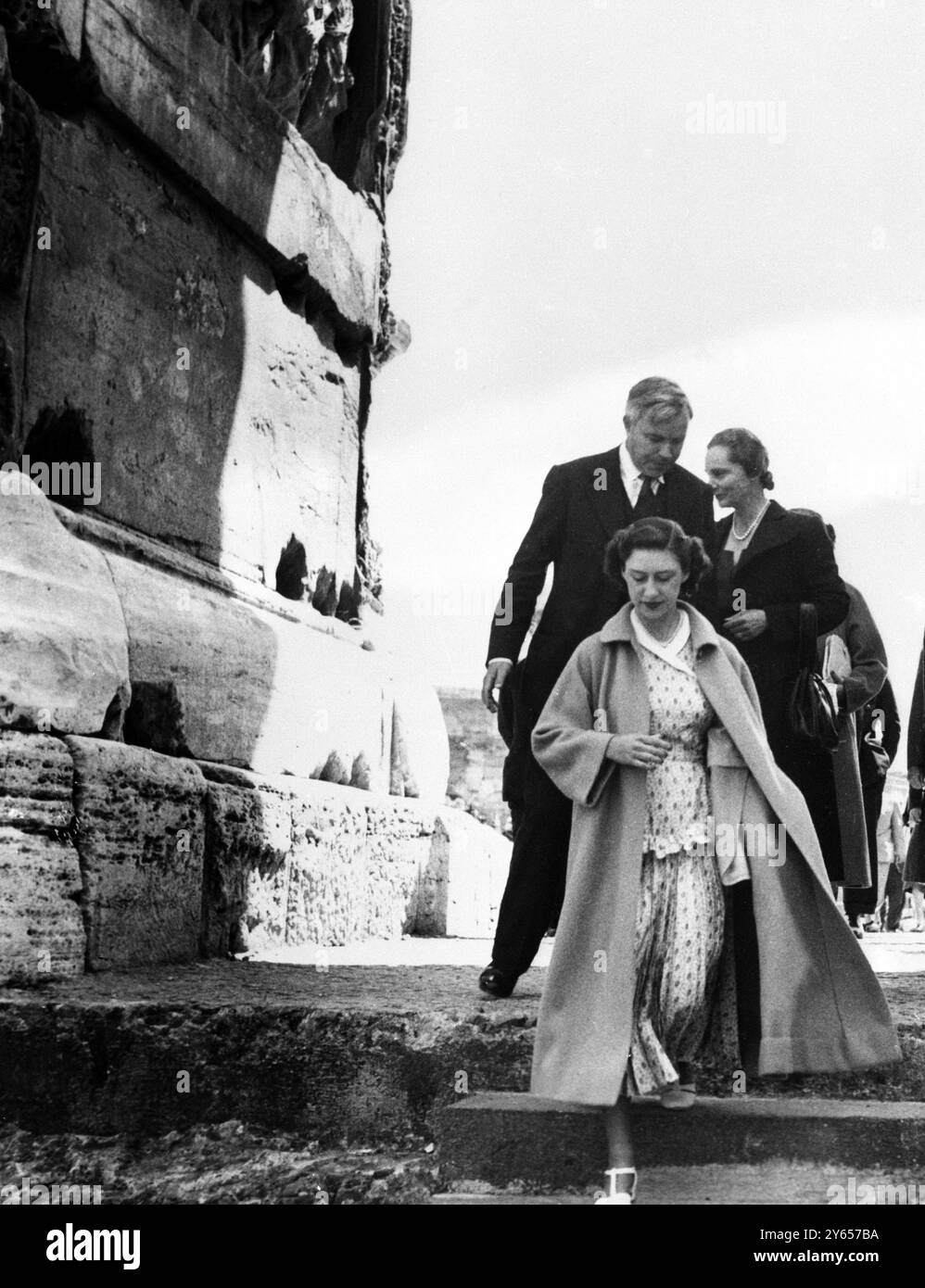 Princess Margaret visits Rome's Historic sights.During her stay in Rome ...