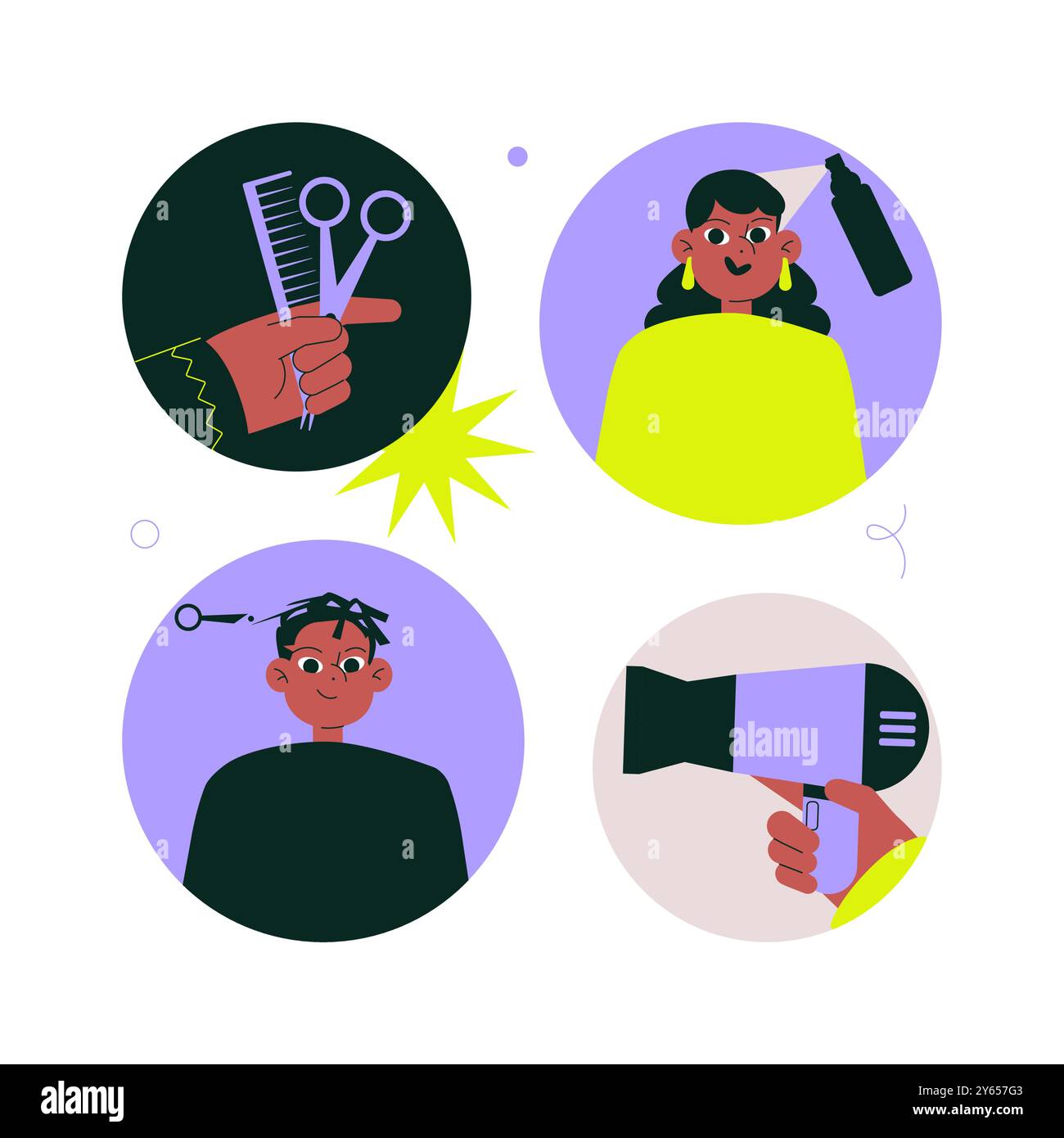 Routine hairstyling Stock Vector Images - Alamy