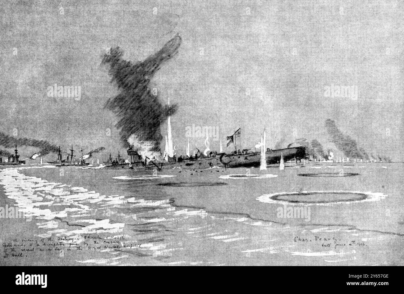 With colours flying defiantly and firing her last gun : The sinking ...