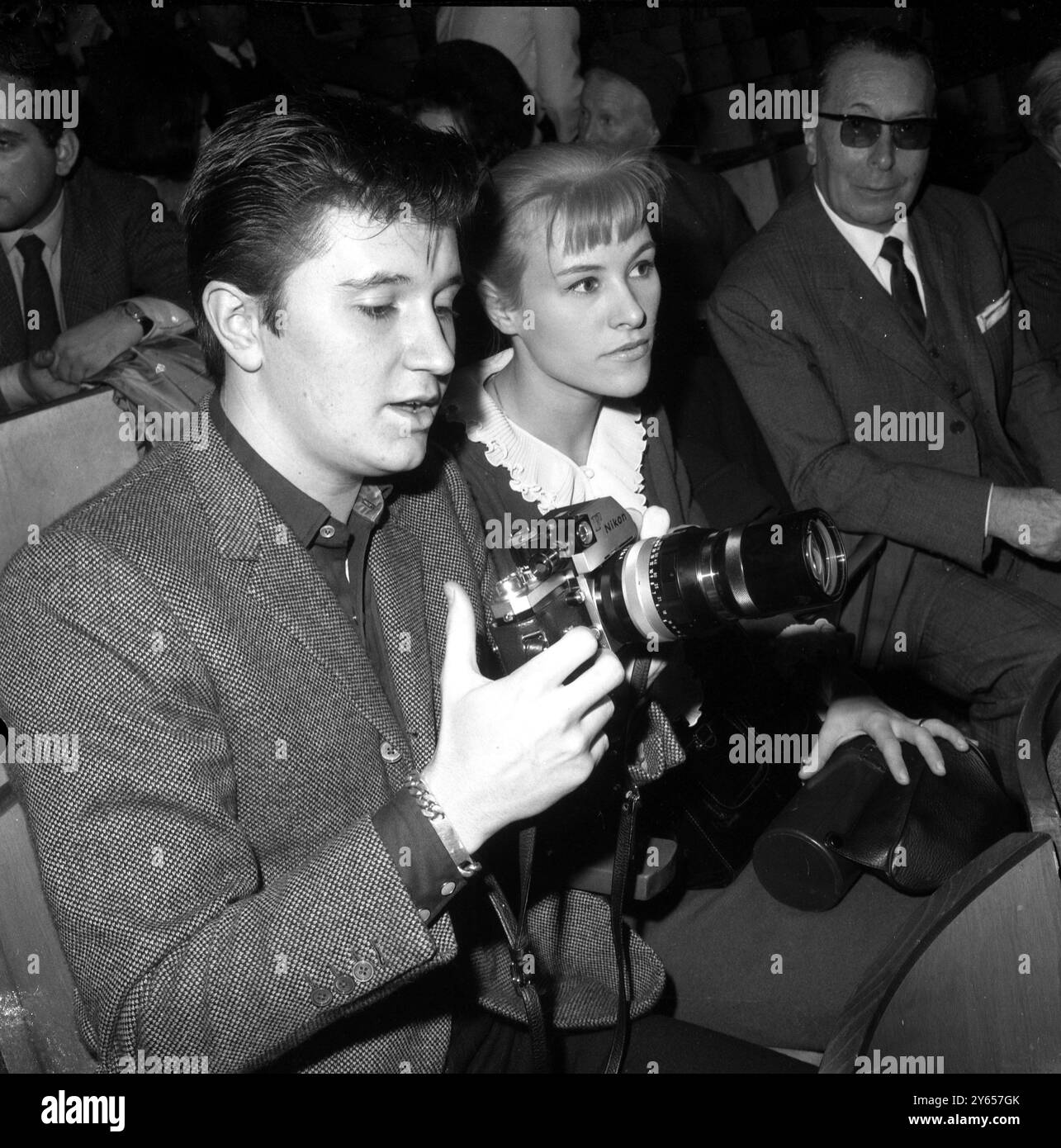 Italian singer Bobby Solo andhis grildfriend Sophie Teckel pictured at ...
