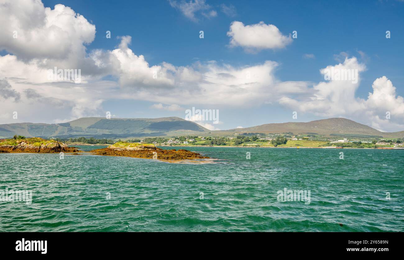 Looking towards the mainland Beara Peninsula from the ferry between ...