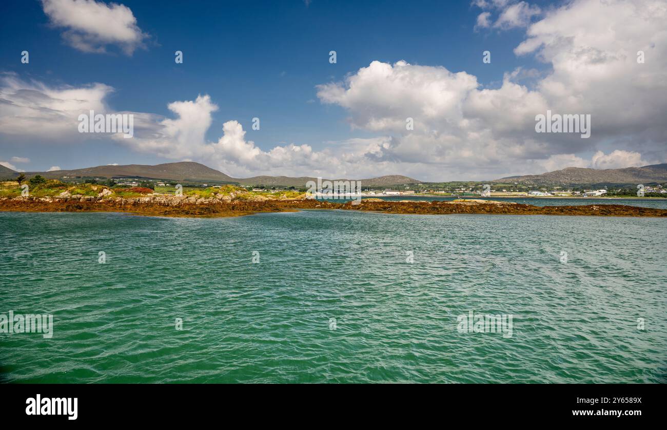 Looking towards the mainland Beara Peninsula from the ferry between ...