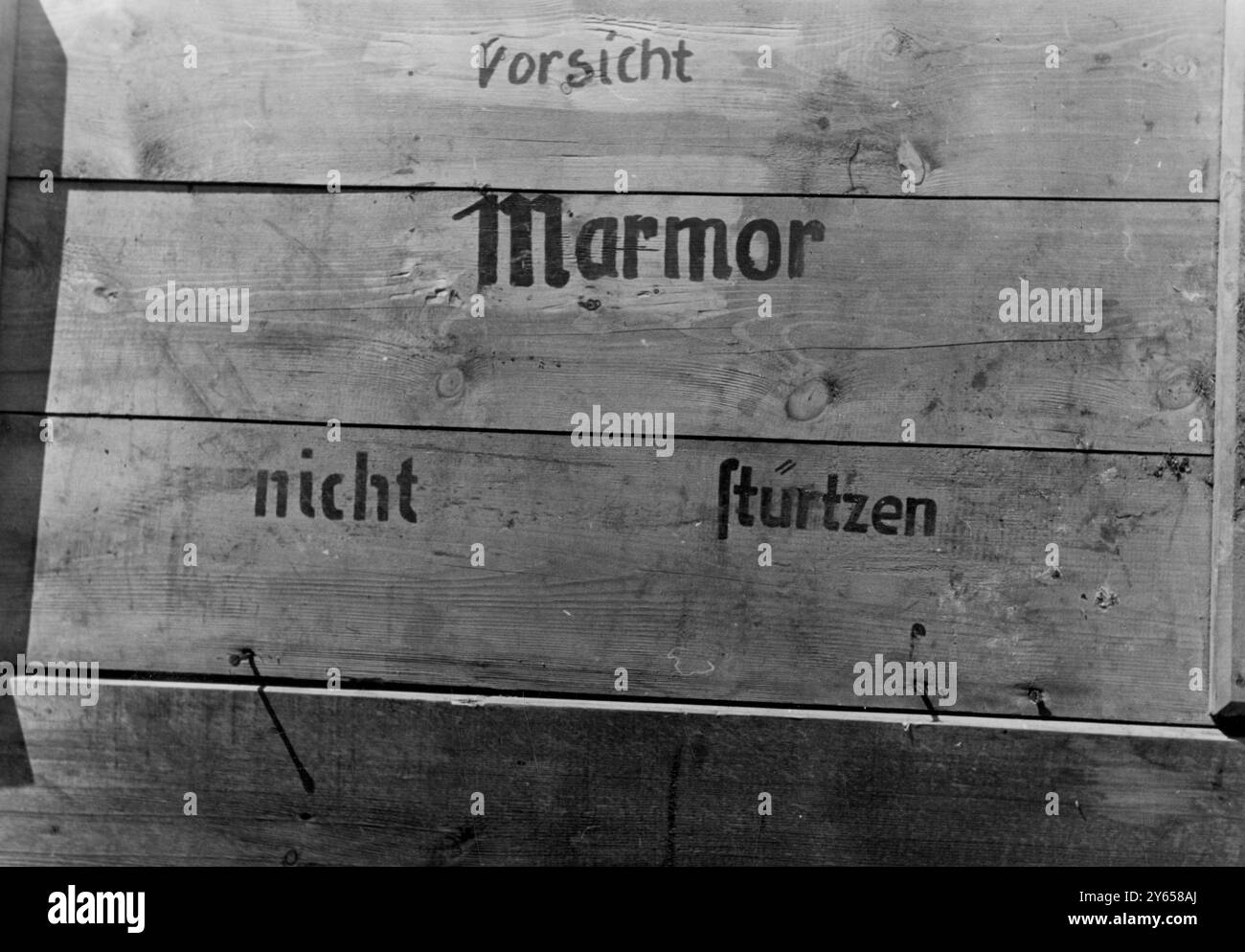 Art in Peril . Crate which contained aerial bombs to be detonated by ...