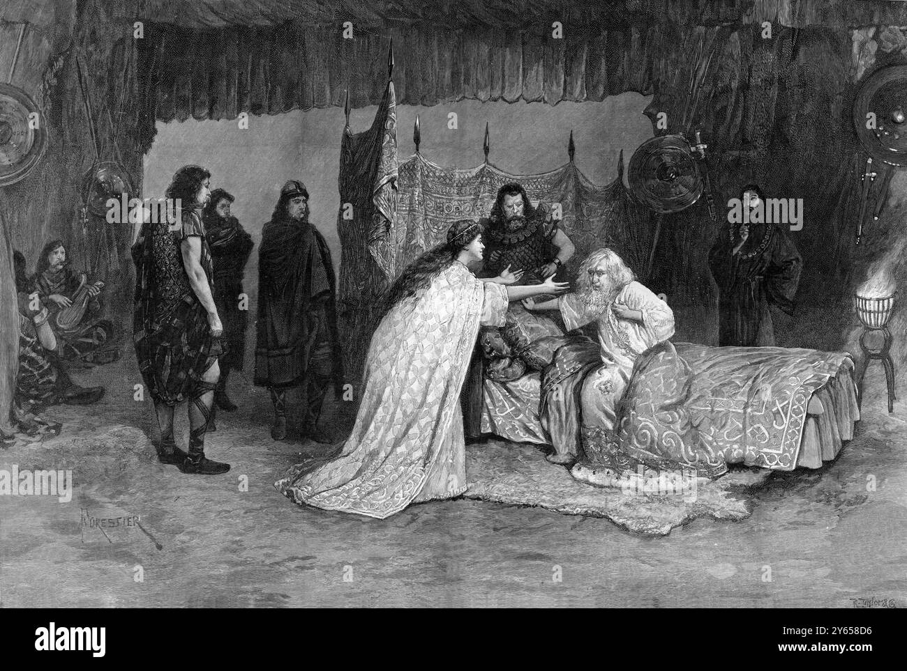 Henry Irving as King Lear and Ellen Terry as Cordelia in King Lear 3 ...