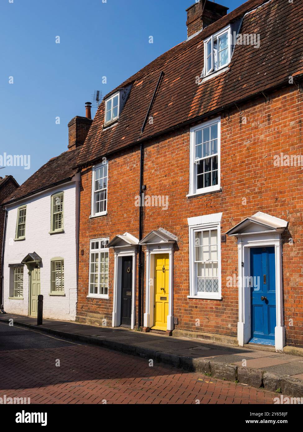 Terraced Luxury Housing, with Sash Windows and Coloured Doors, Farnham ...