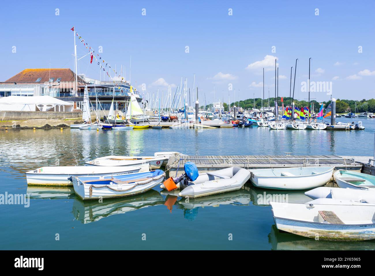 Lymington Hampshire - Yachts and small boats moored on the Lymington ...
