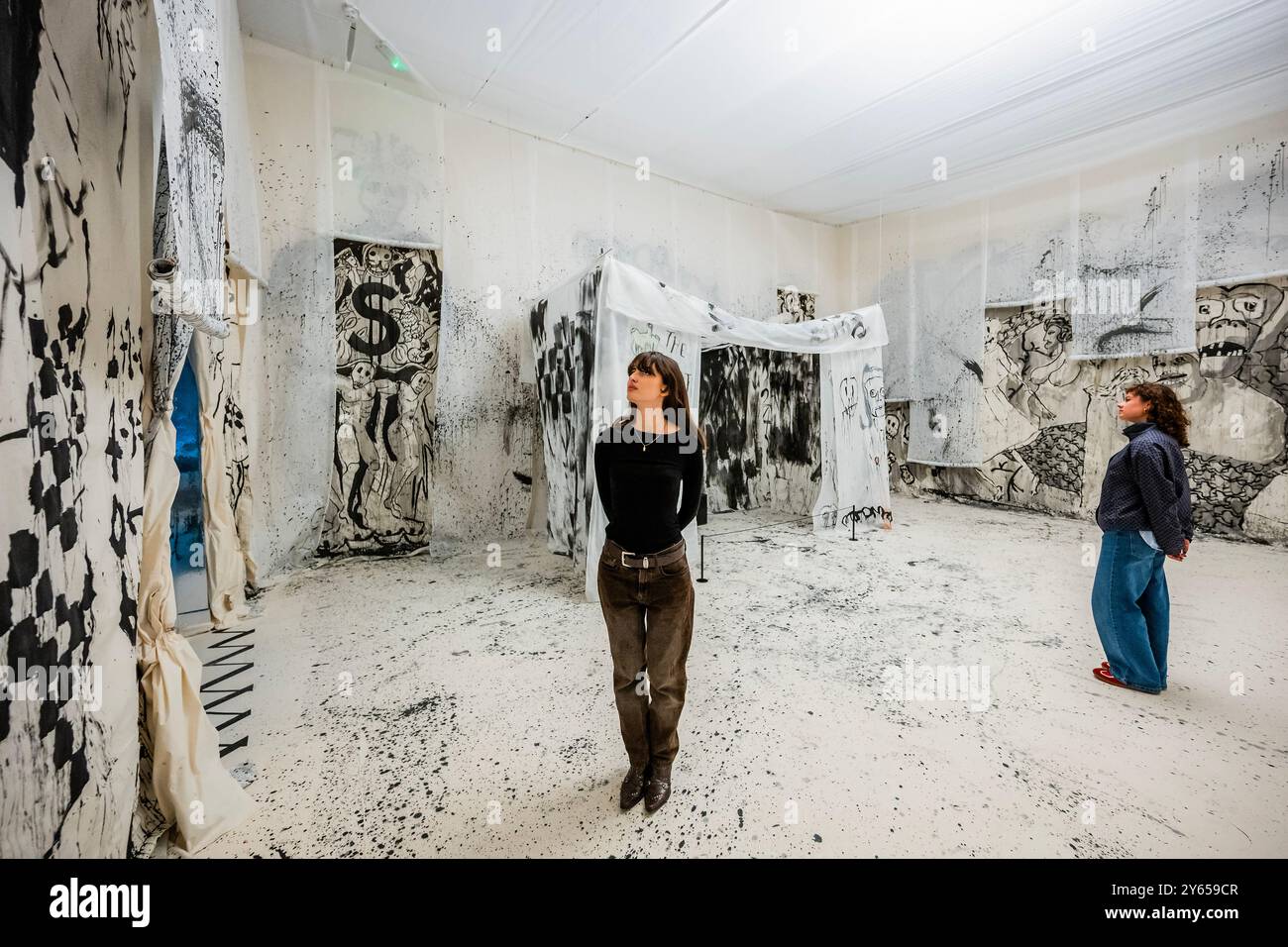 London, UK. 24th Sep, 2024. Delaine Le Bas's layered installations ...