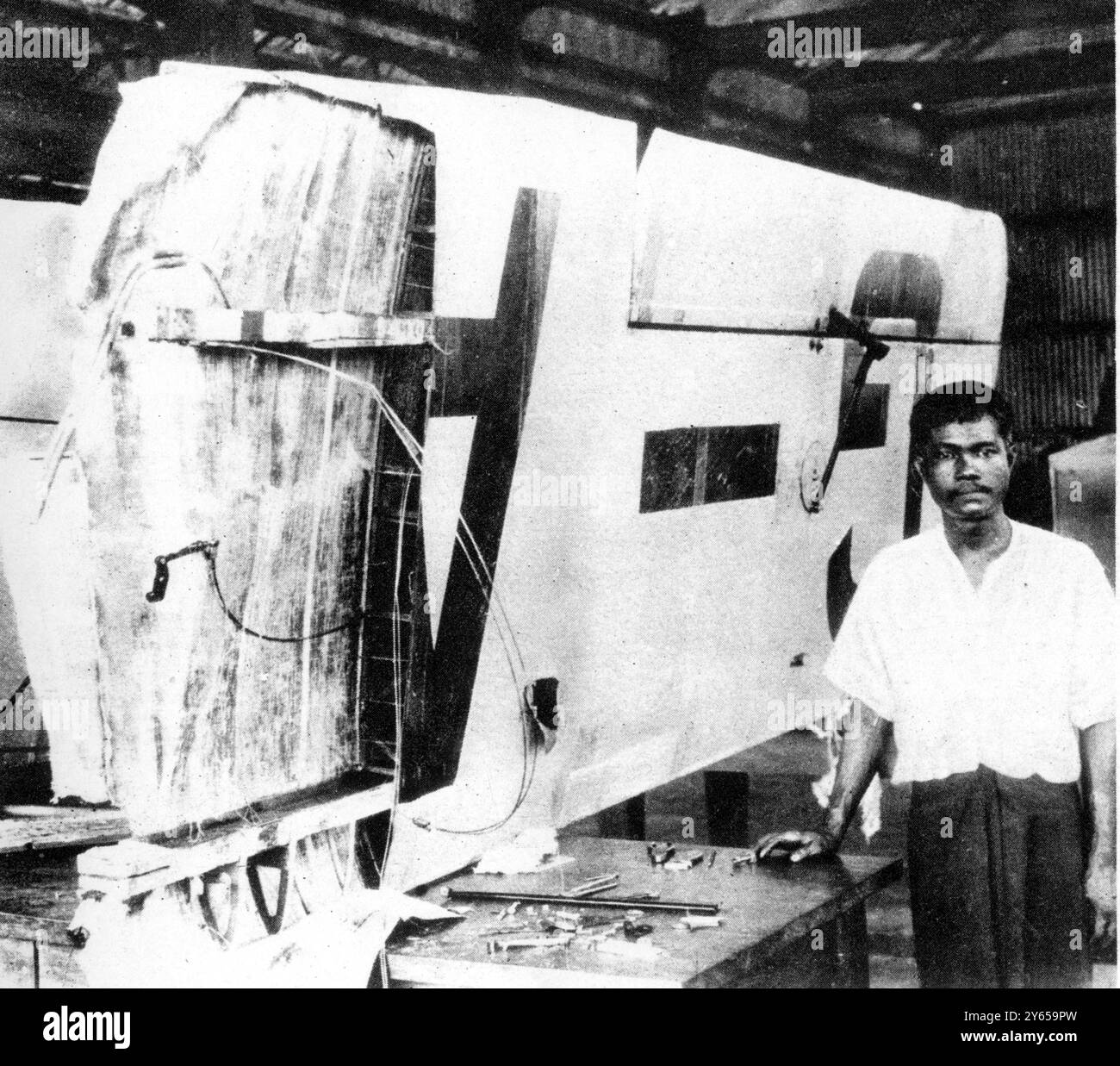 Miss Amy Johnson ( Mrs Mollison ) and her Gypsy Moth Jason - after the ...