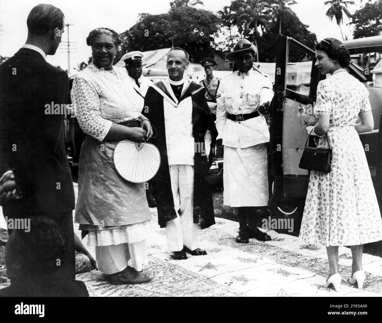 Royal Party at Tonga church . Mukualofa , Tonga ; As Queen Elizabeth ...