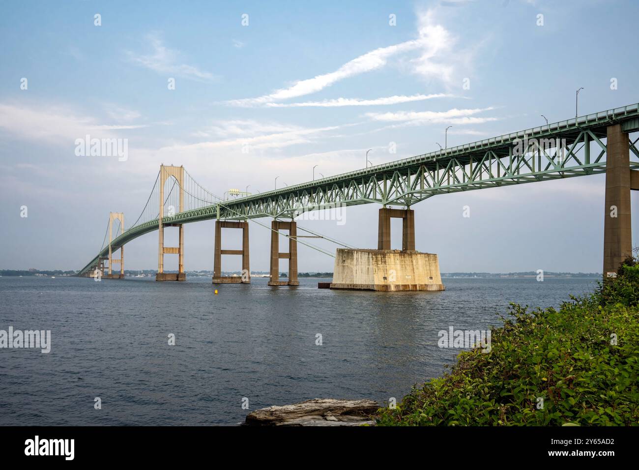 The Newport Pell Bridge in Newport, Rhode Island Stock Photo - Alamy