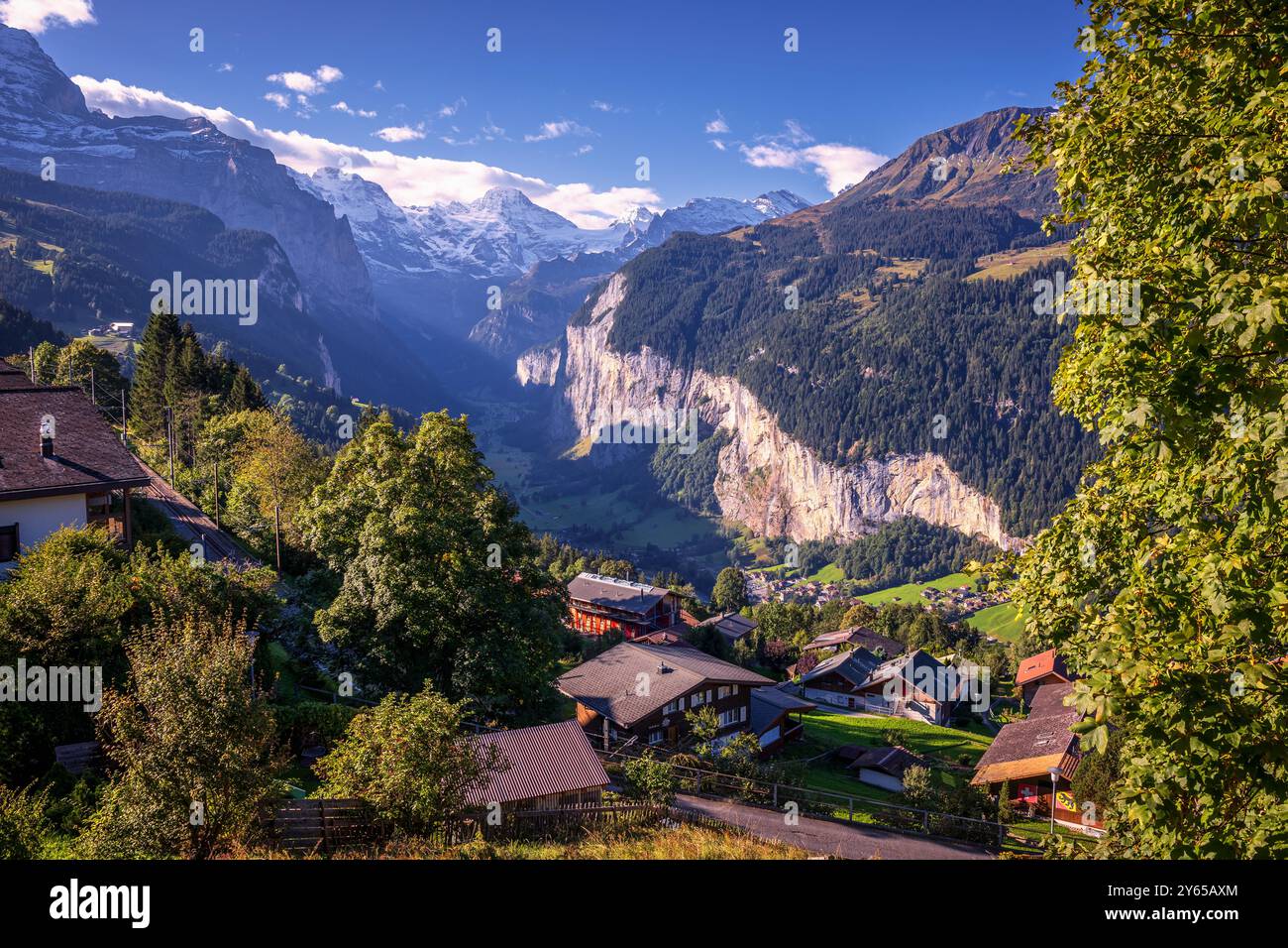 View of Lauterbrunnen Valley, Wengen, Switzerland Stock Photo - Alamy