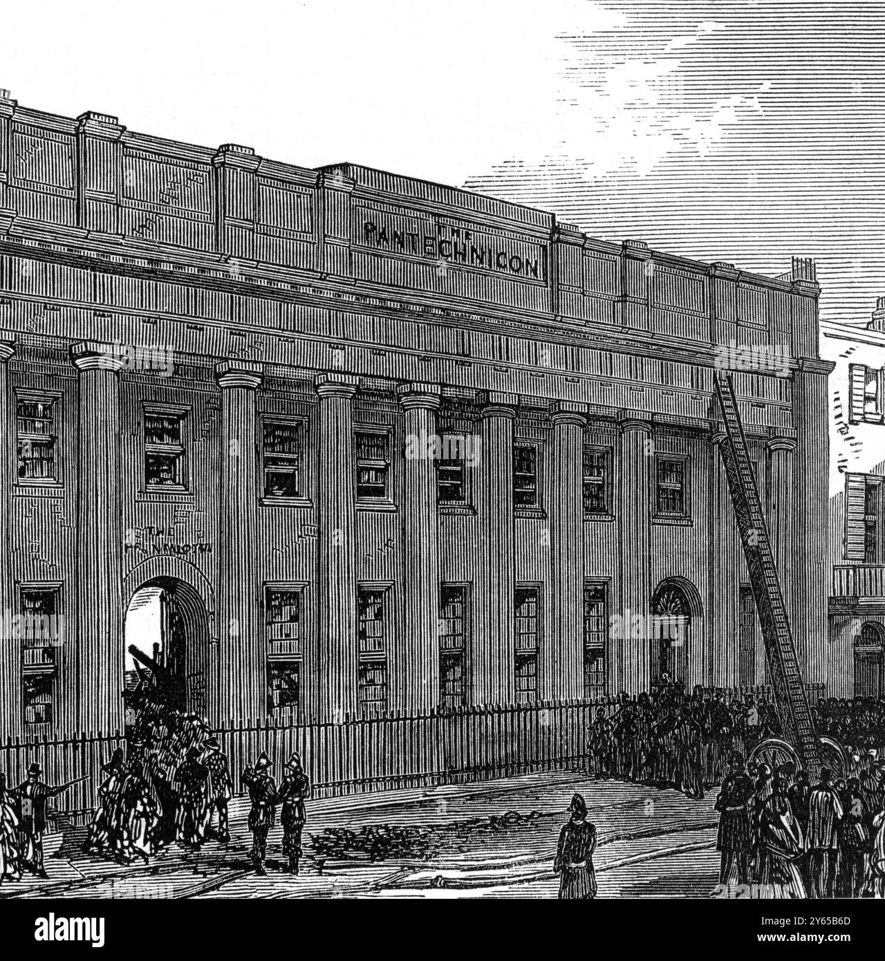 February 1874 The burning of the Pantechnicon building in Montcomb ...