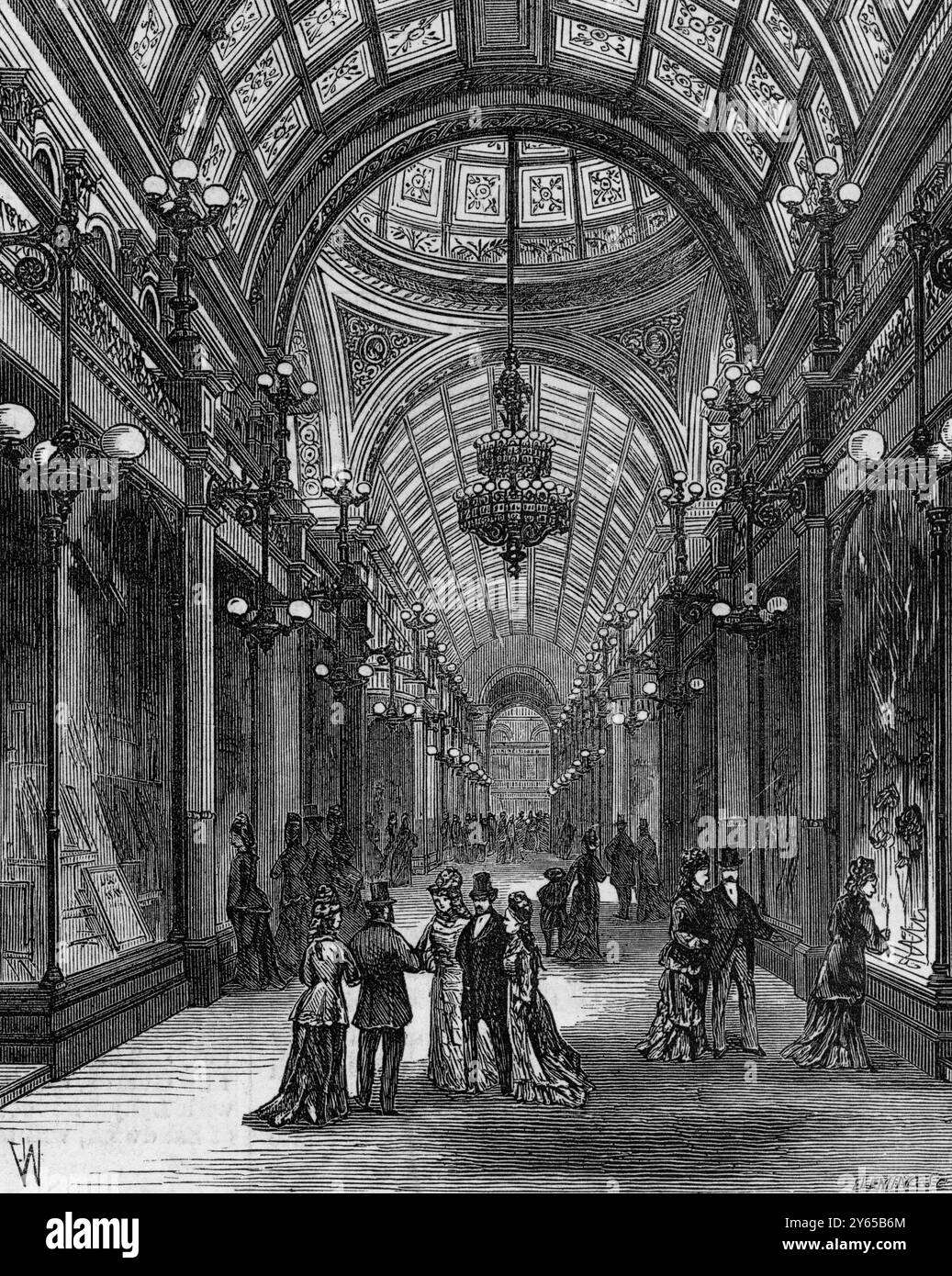 The New Great Western Arcade, Birmingham . Interior . 1876 Stock Photo ...