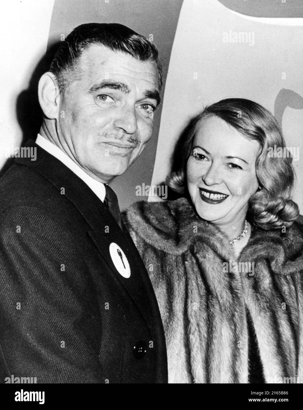 Clark Gable with his wife the former Lady Sylvia Ashley 1950 Stock ...