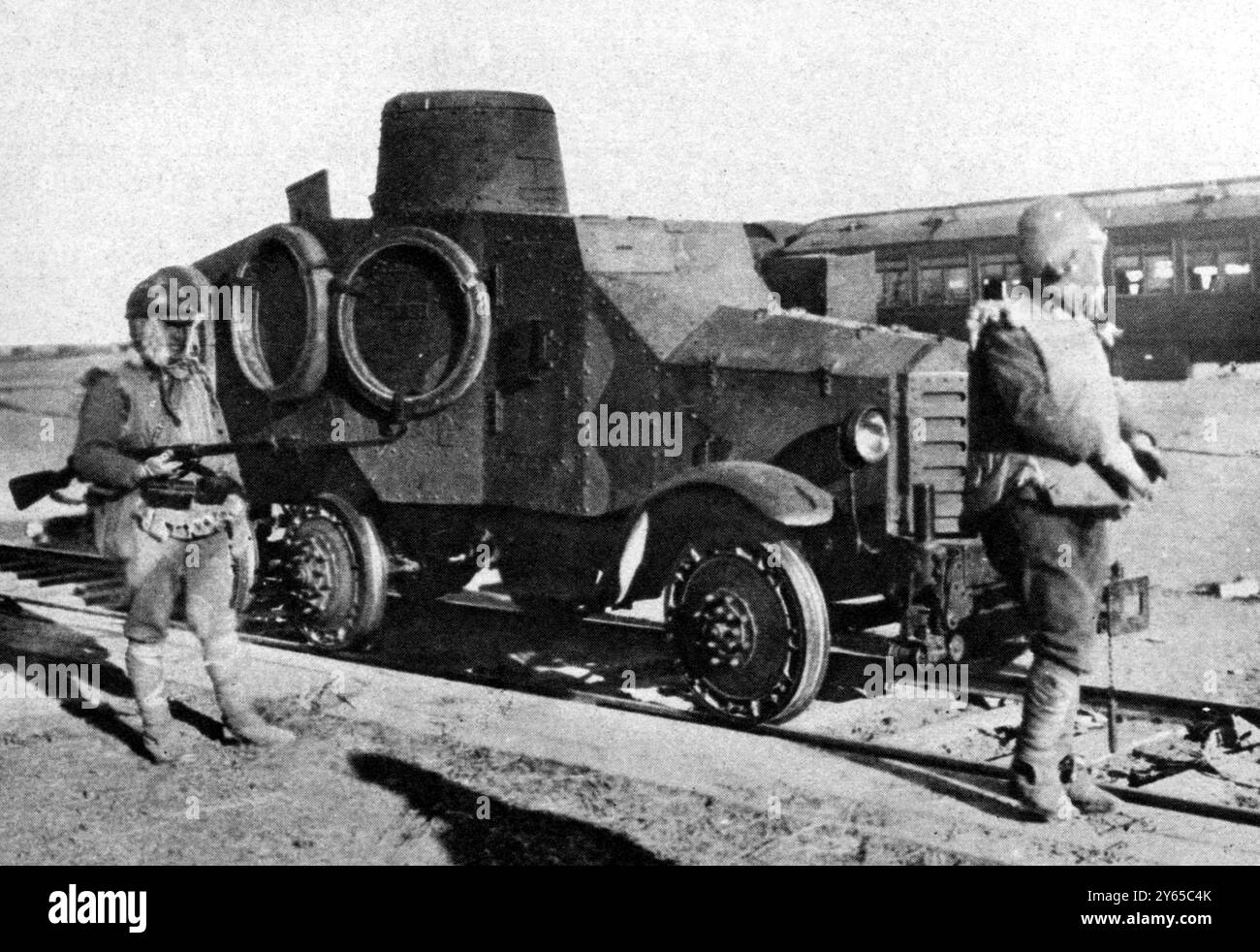 ' Mechanised ' warfare in Manchuria : A Japanese armoured car on rails ...