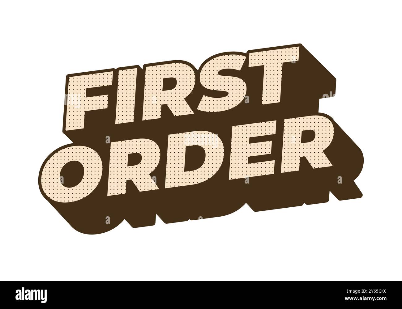 First order. Text effect design in 3D style with modern colors Stock ...