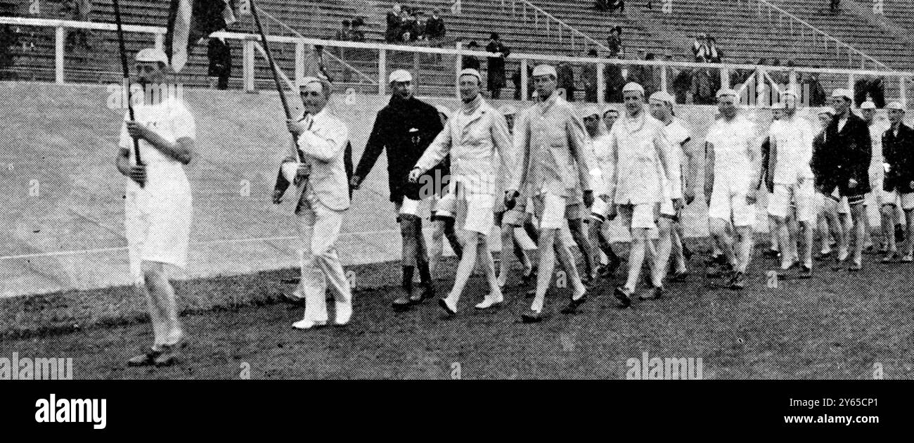 Opening Ceremony of the 1908 Olympic Games showing the diverse costumes ...