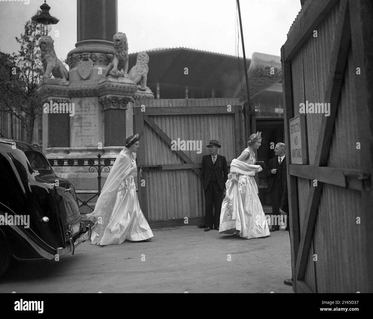 Two of the six Maids of Honour who will carry the Queen's train at the ...