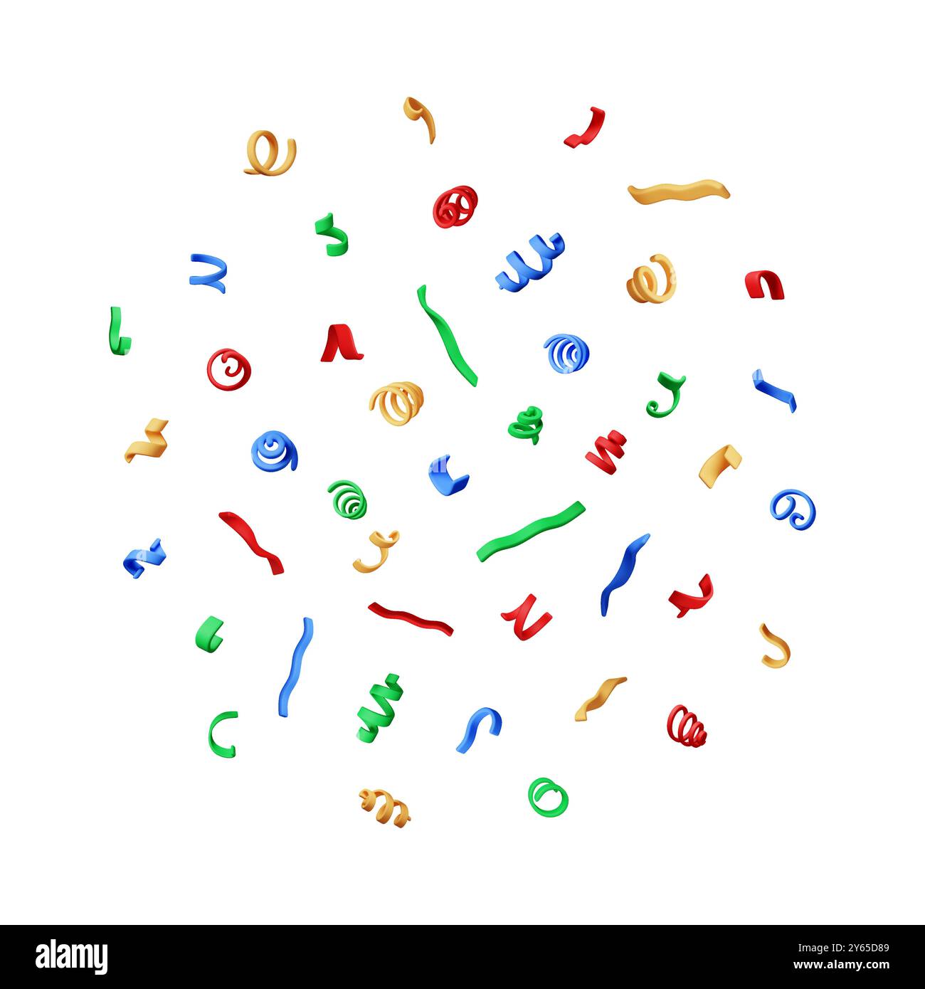 3D party ribbon confetti set isolated Stock Vector Image & Art - Alamy
