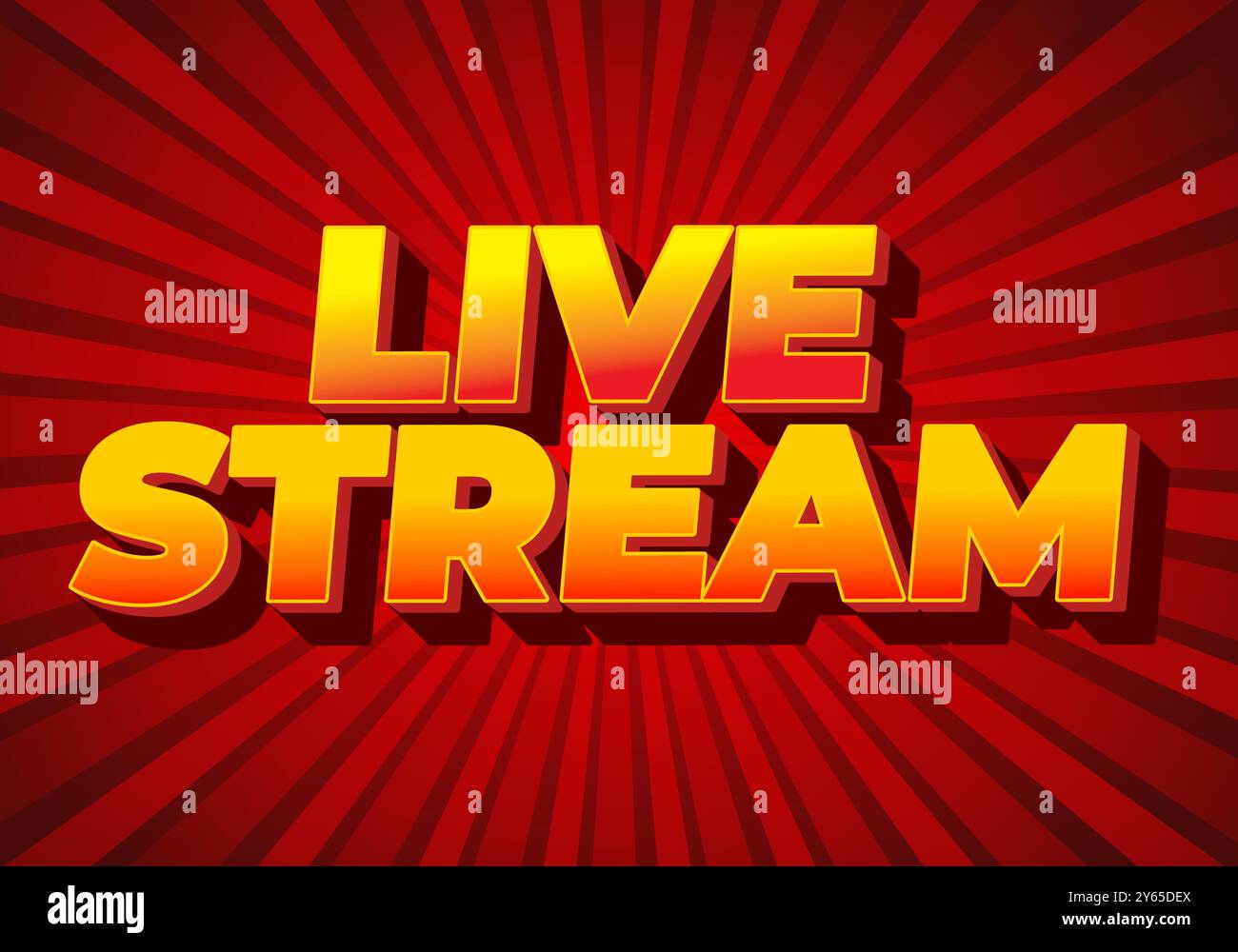 Live stream. Text effect design in 3D style with modern colors Stock ...