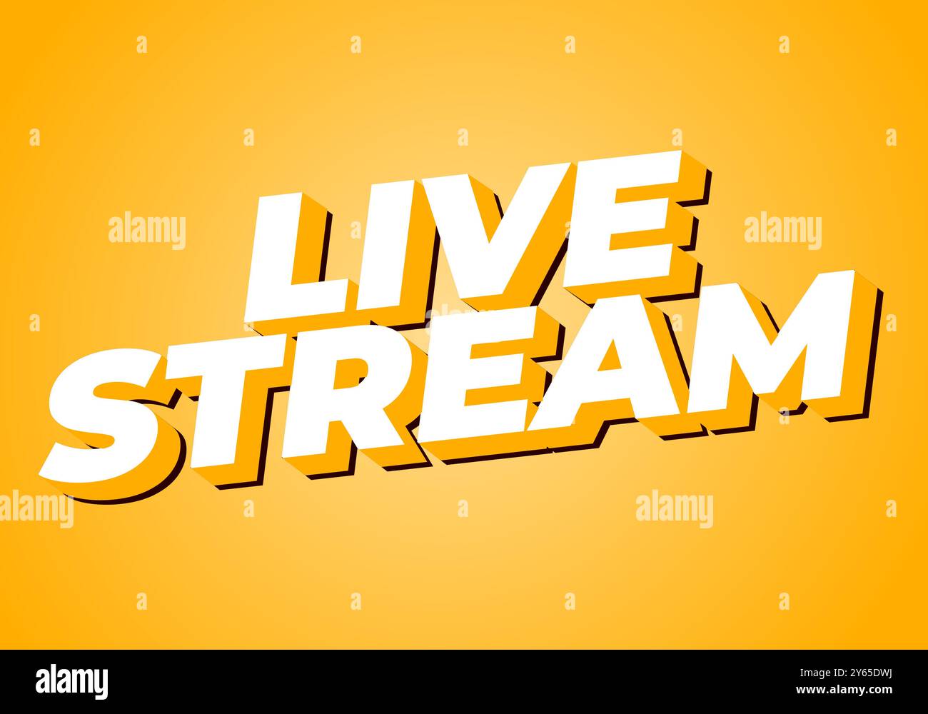 Live stream. Text effect design in 3D style with modern colors Stock ...