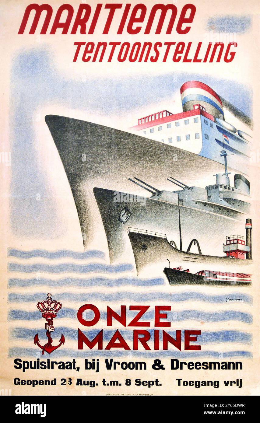 Art Deco - Dutch Vintage Poster Onze Marine Navy Maritime Exhibition ...