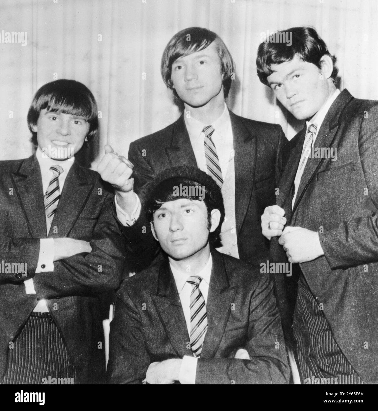 Members of The Monkees pop group are left to right Davy Jones , Peter ...