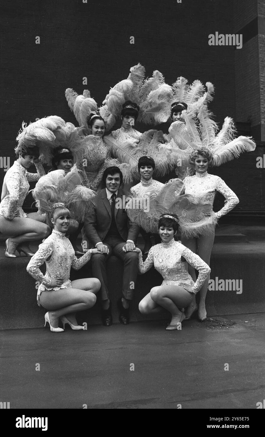 Singer Engelbert Humperdinck on the roof of the London Palladium with ...