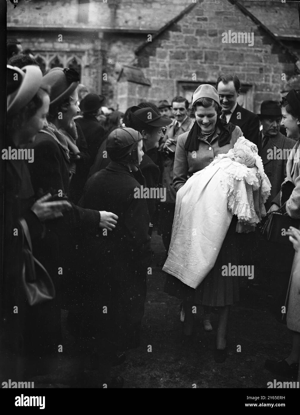 Mr and Mrs Winston Churchill at The Christening of Their Grandchild Mr ...