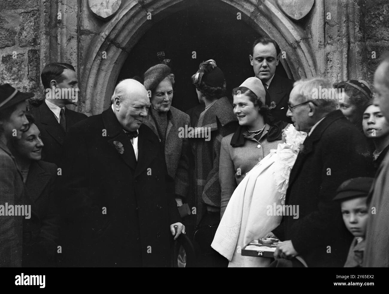 Mr and Mrs Winston Churchill at The Christening of Their Grandchild Mr ...
