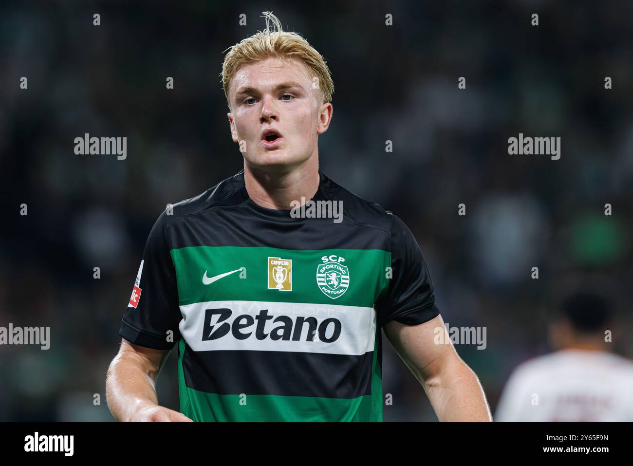 Conrad Harder (Sporting CP) seen in action during the Liga Portugal ...