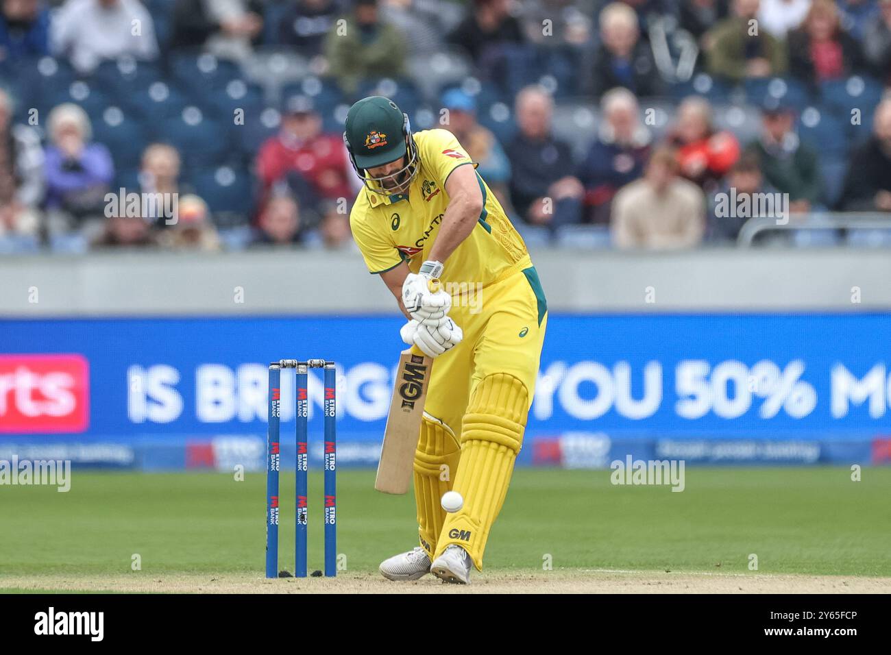 Matthew Short of Australia hits the ball for one run during the Third ...