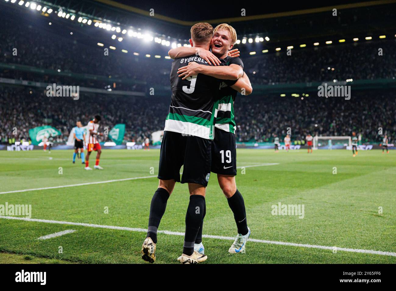 Lisbon, Portugal. 22nd Sep, 2024. (L-R) Viktor Gyokeres, and Conrad ...