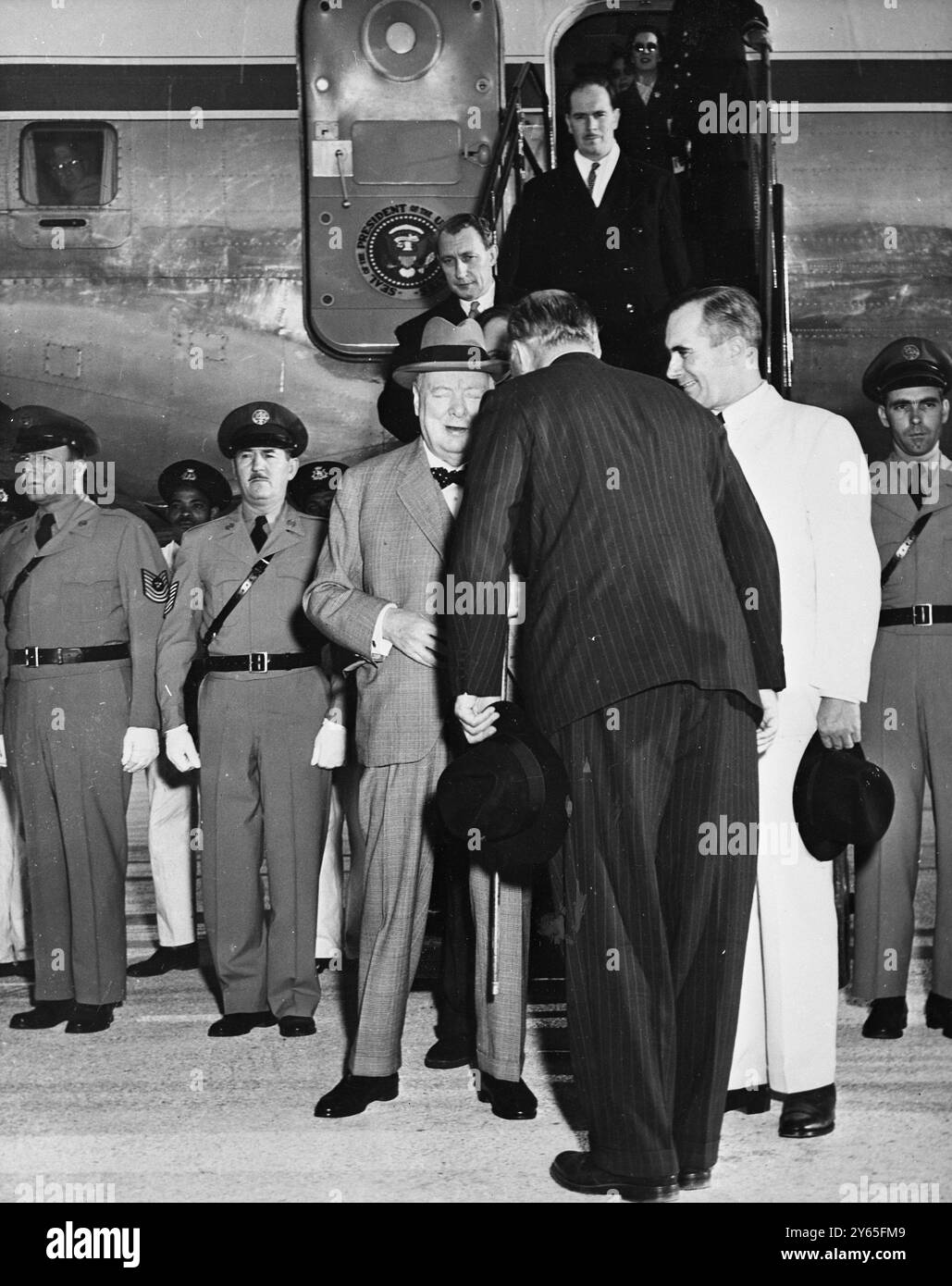 Churchill Arrives in Jamaica Stepping from President Truman ' s Private ...