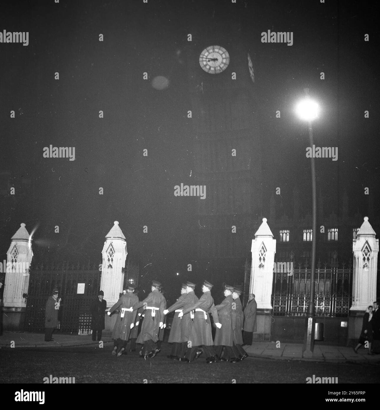 Catafalque Guard Arrive Guardsmen are shown marching into New Palace ...