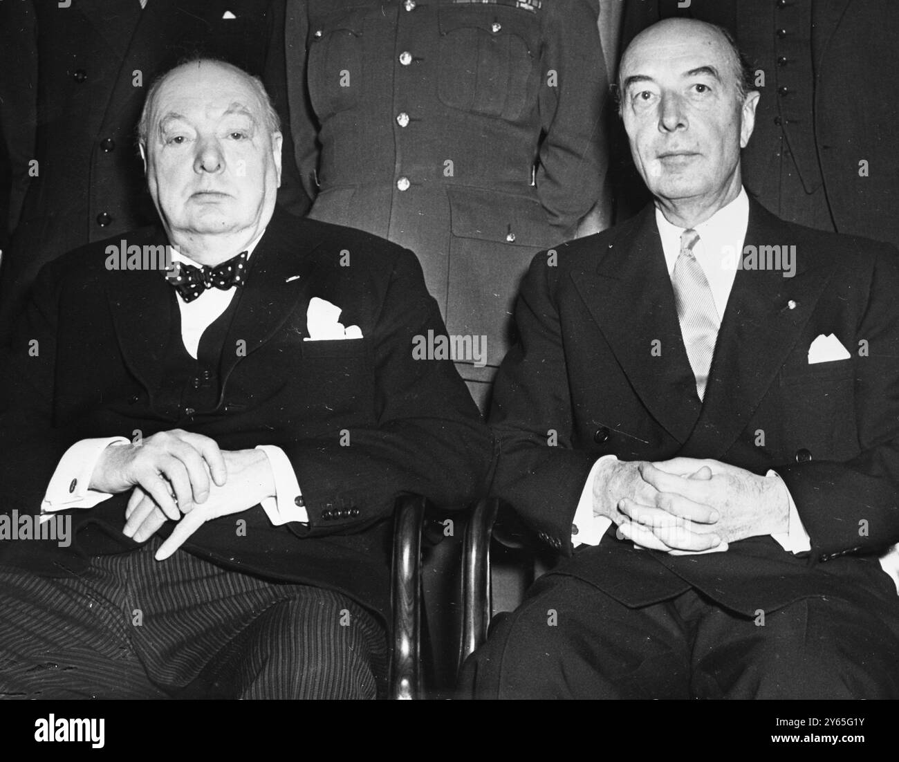 Prime Minister Churchill And Secretary of Defense Robert A Lovett At A ...