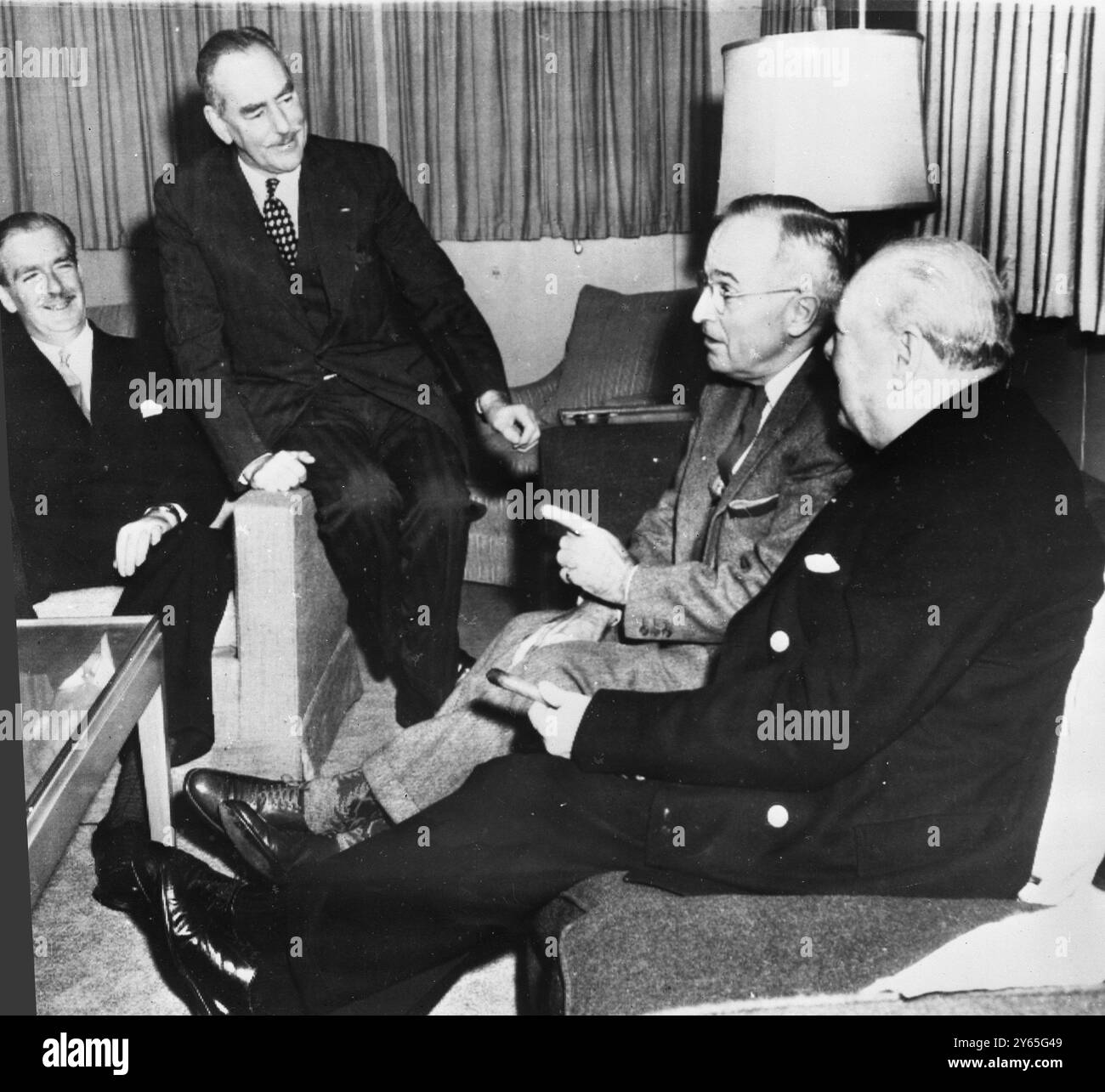 Conference Aboard Yacht Mr Churchill ( right ) with Mr Truman , Mr ...