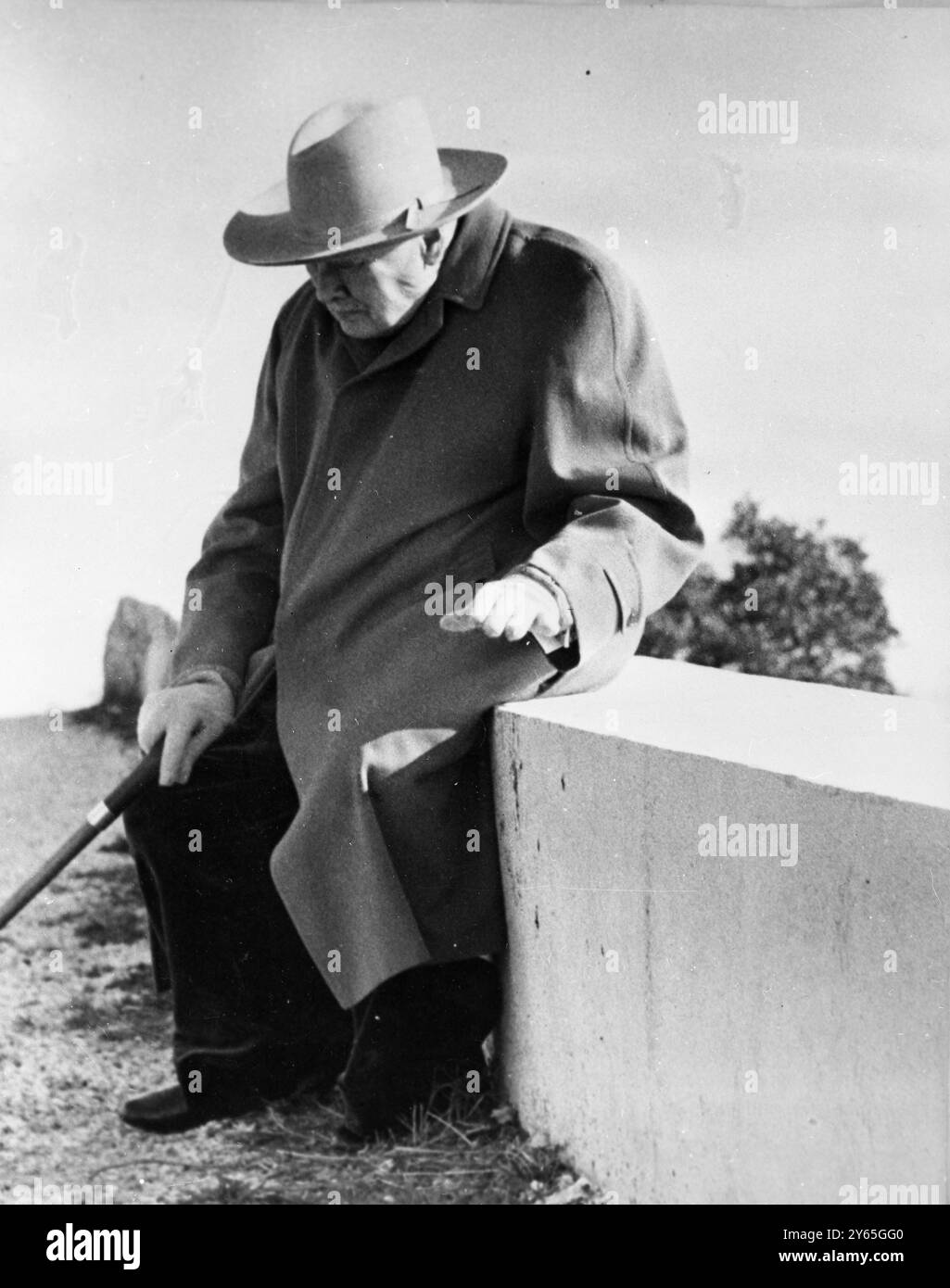 A Time For Reflection 88 year old Sir Winston Churchill seems deep in ...