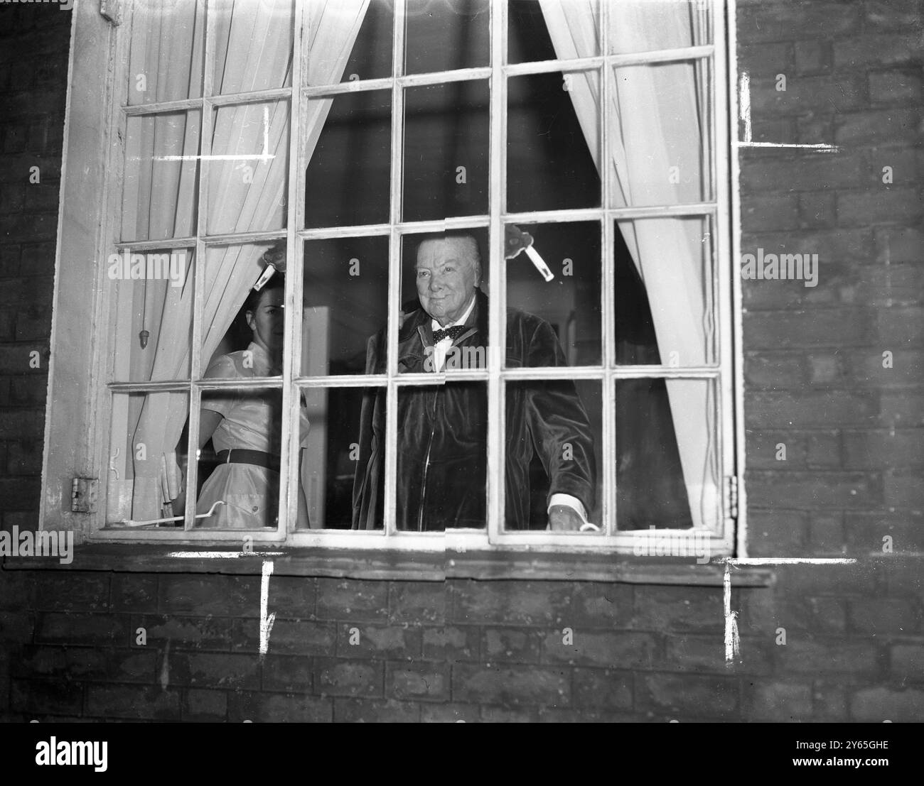 Happy Birthday Framed in the window of his Hyde Park Gate , London home ...