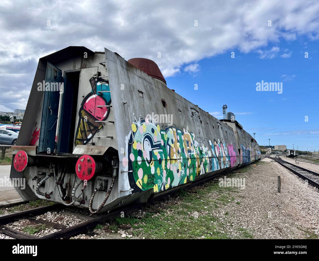An armored train from the Homeland War on September 24, 2024 in Split ...