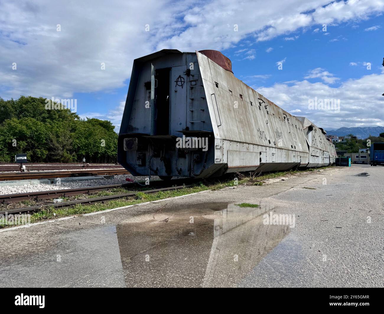 An armored train from the Homeland War on September 24, 2024 in Split ...