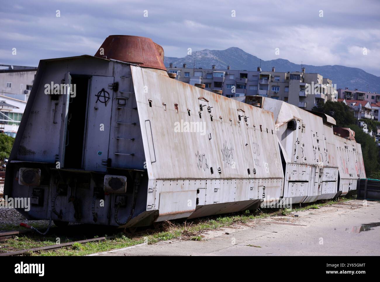 An armored train from the Homeland War on September 24, 2024 in Split ...