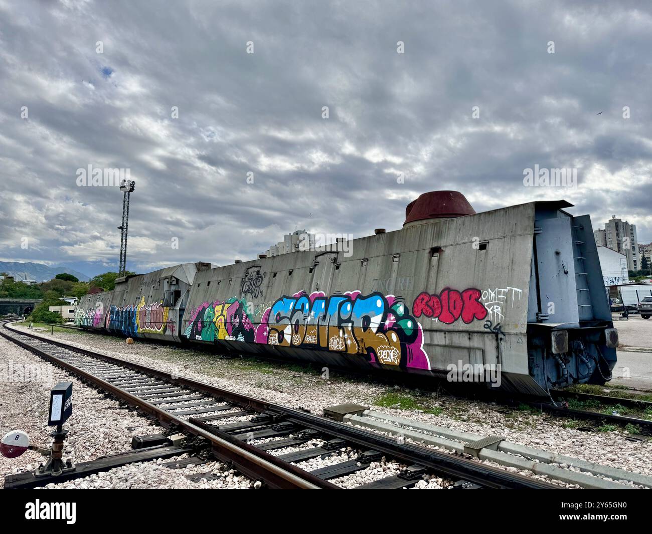 An armored train from the Homeland War on September 24, 2024 in Split ...