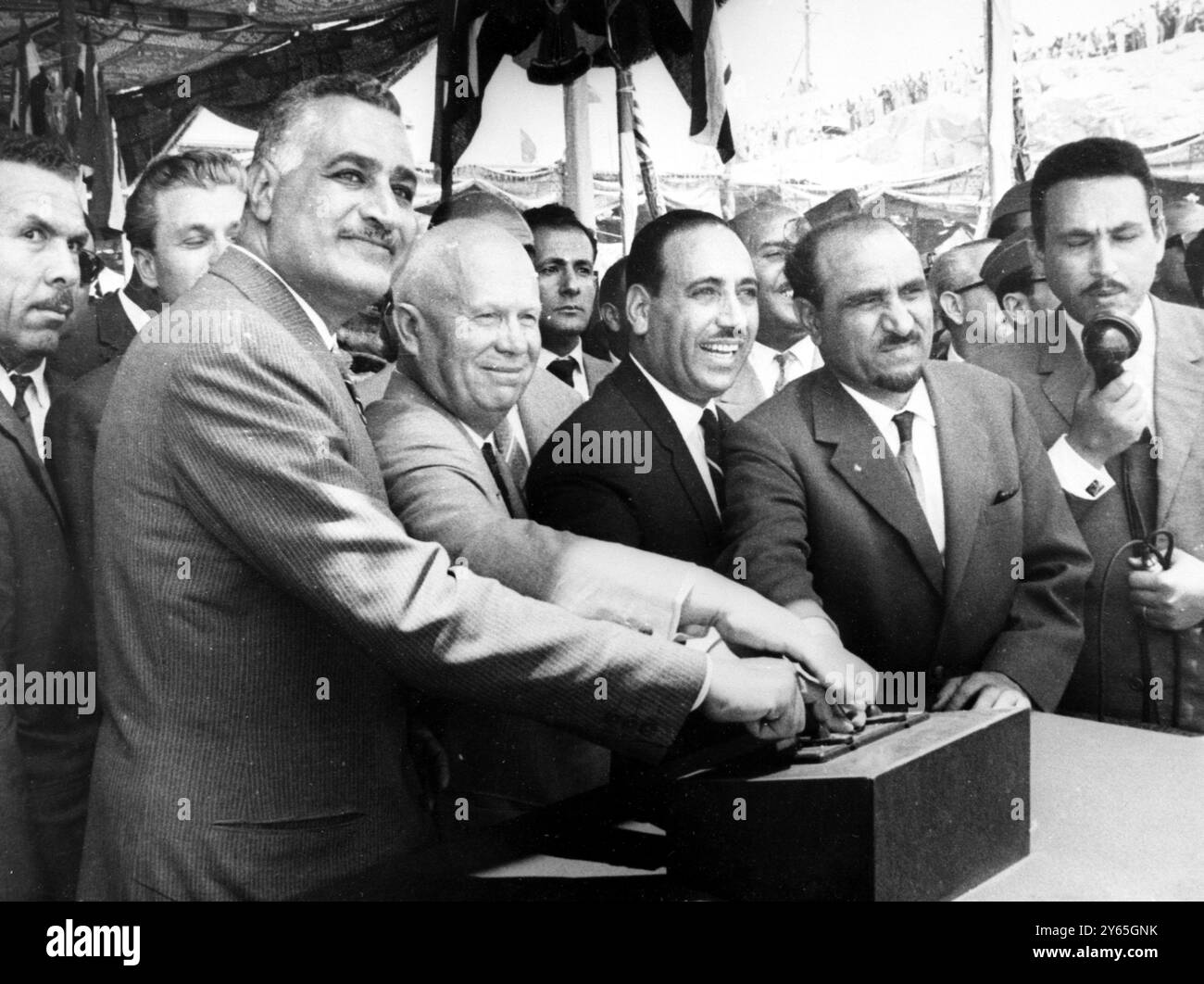 ASWAN , UAR ; Left to right here are , President Gamal Abdul Nasser of ...