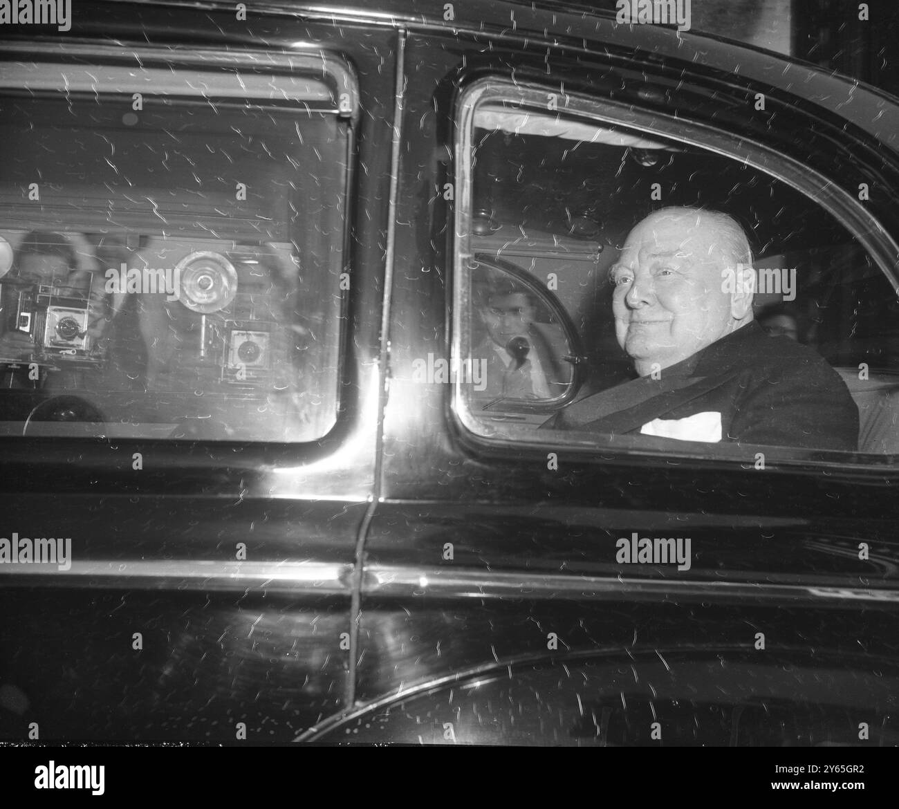 Sir Winston Leaves No 10 Sir Winston Churchill in his car en route to ...
