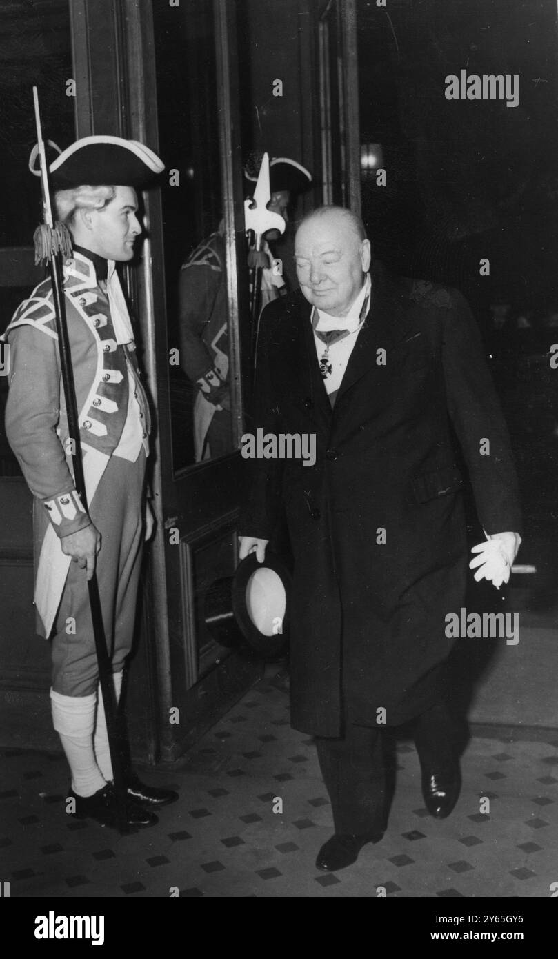 Premier Churchill At Coronation Ball Sir Winston Churchill arriving at ...