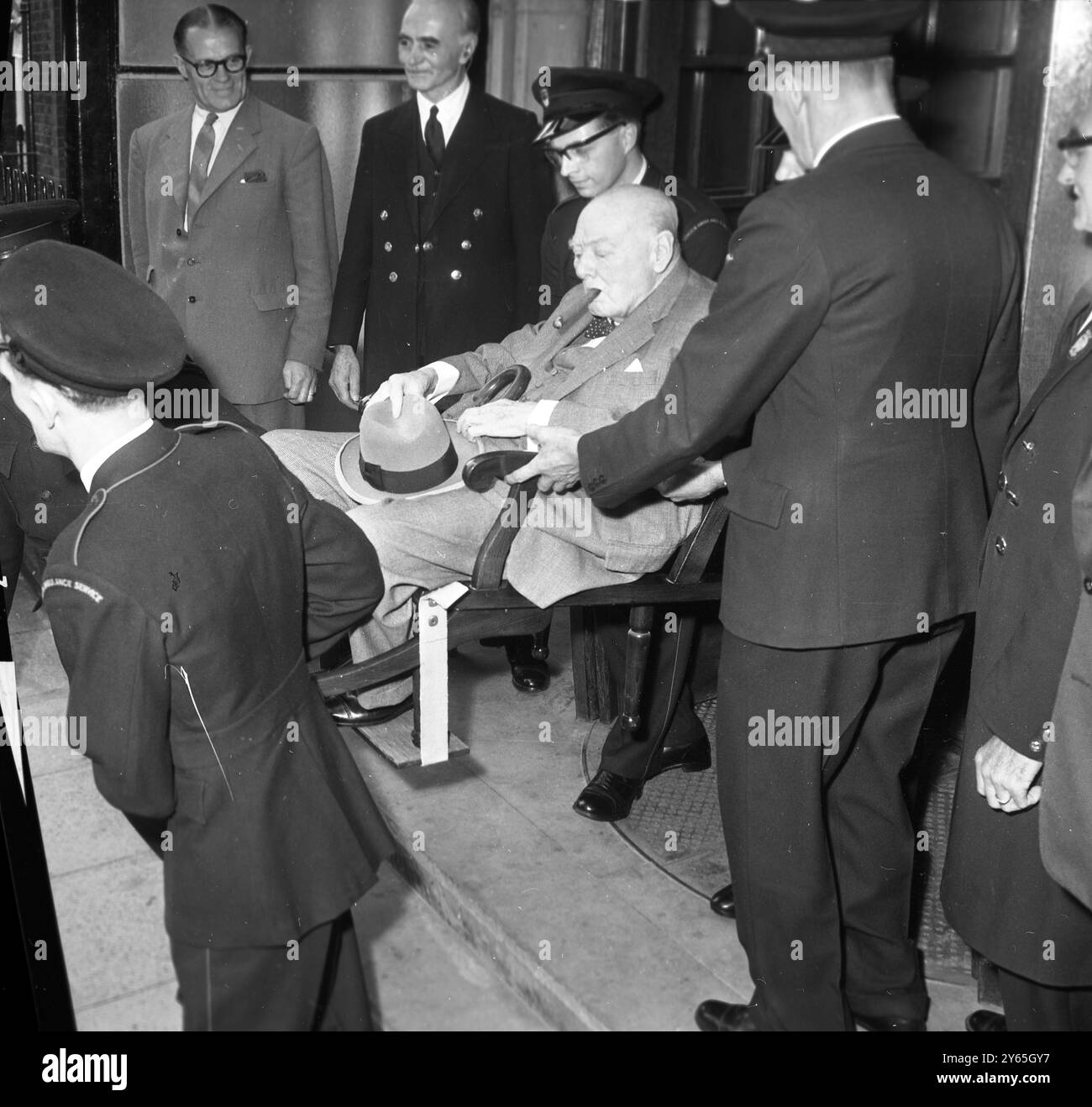 Churchill Homeward Bound Sir Winston Churchill , in his favoutire grey ...